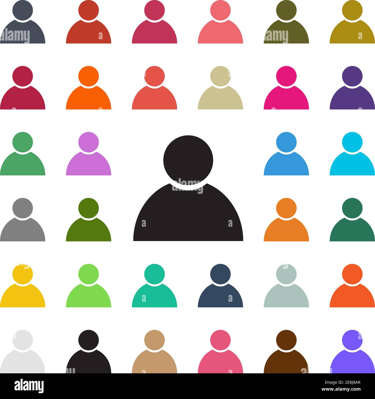 Vector modern person business icon flat design icon set in button Stock ...