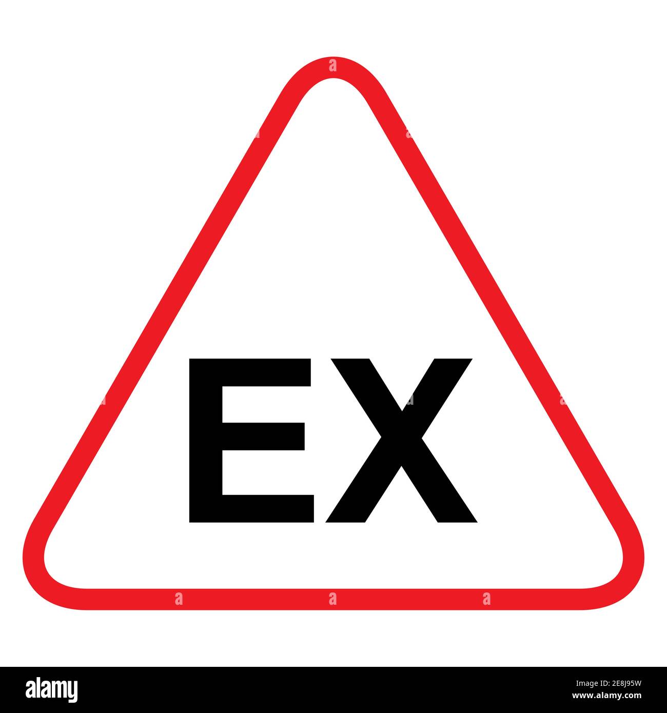 Explosive EX icon, danger symbol isolated on white background. Vector ...