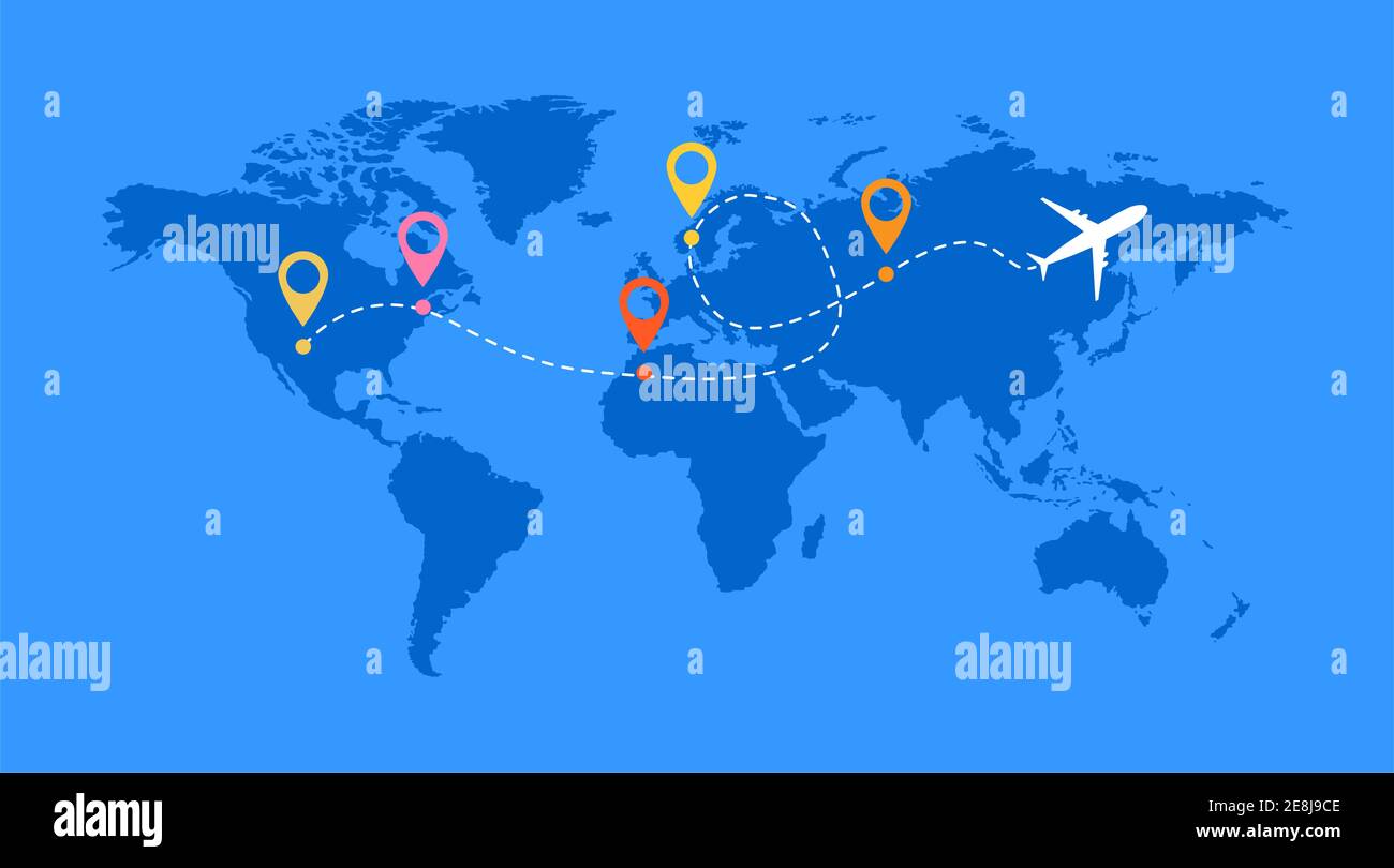 Flight lines map Stock Vector Images - Alamy