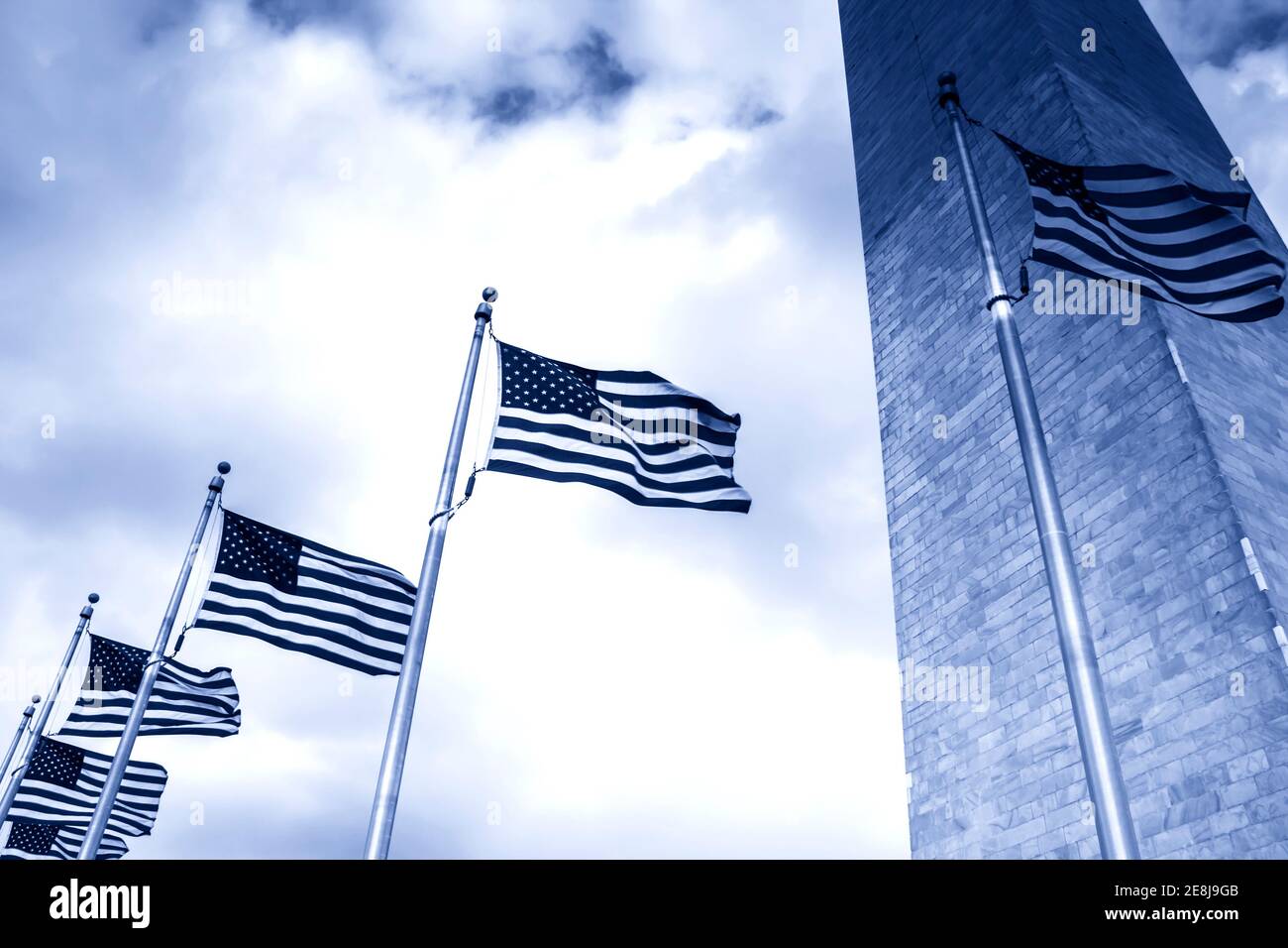 Washington Monument flags circle in DC United States, USA Stock Photo ...