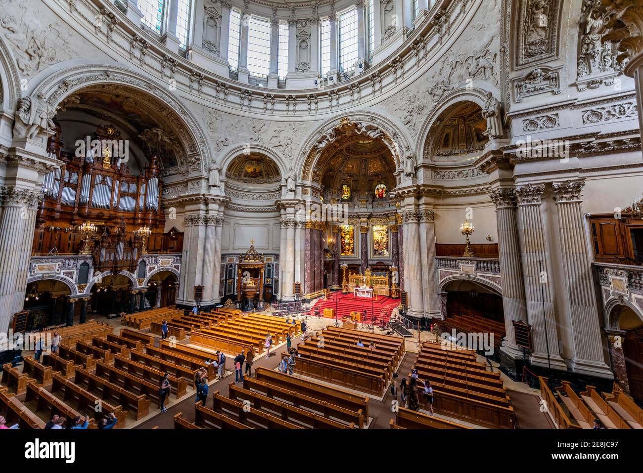 Interior view with altar and organ, view from the gallery, Berlin ...