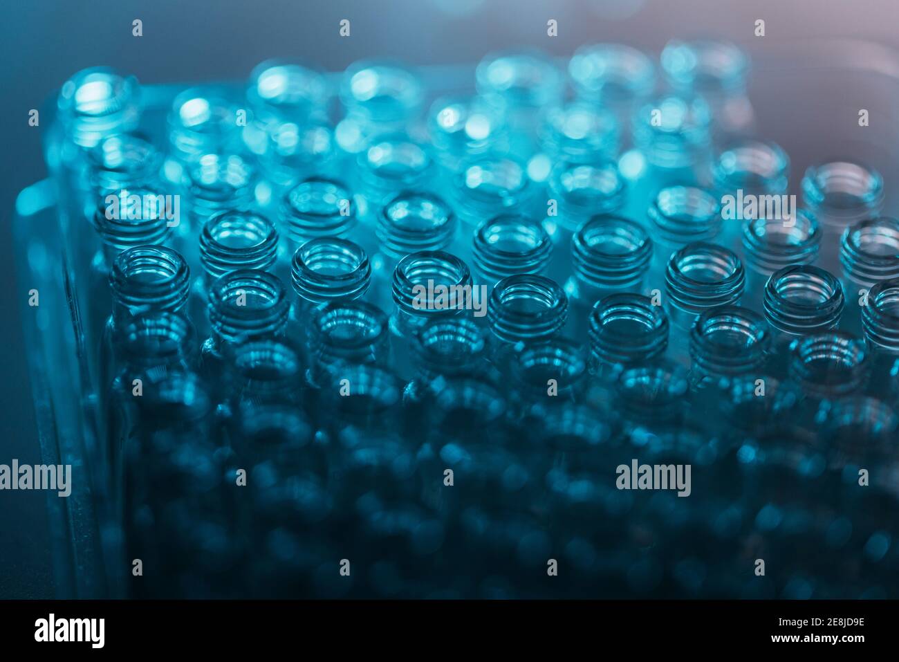 Small empty sample glass tubes in the lab Stock Photo - Alamy
