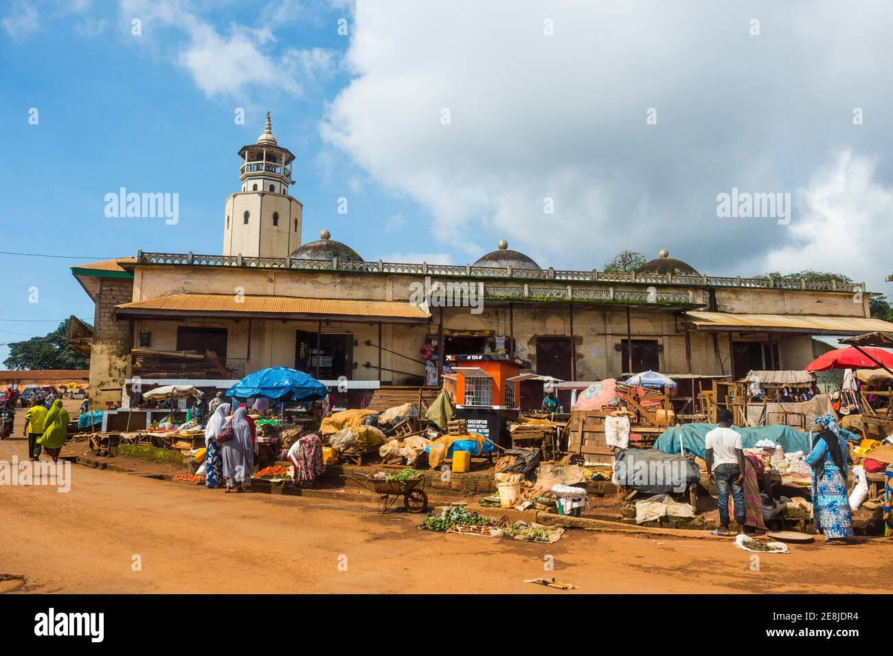 Market before the mosque of Foumban, Cameroon Stock Photo - Alamy