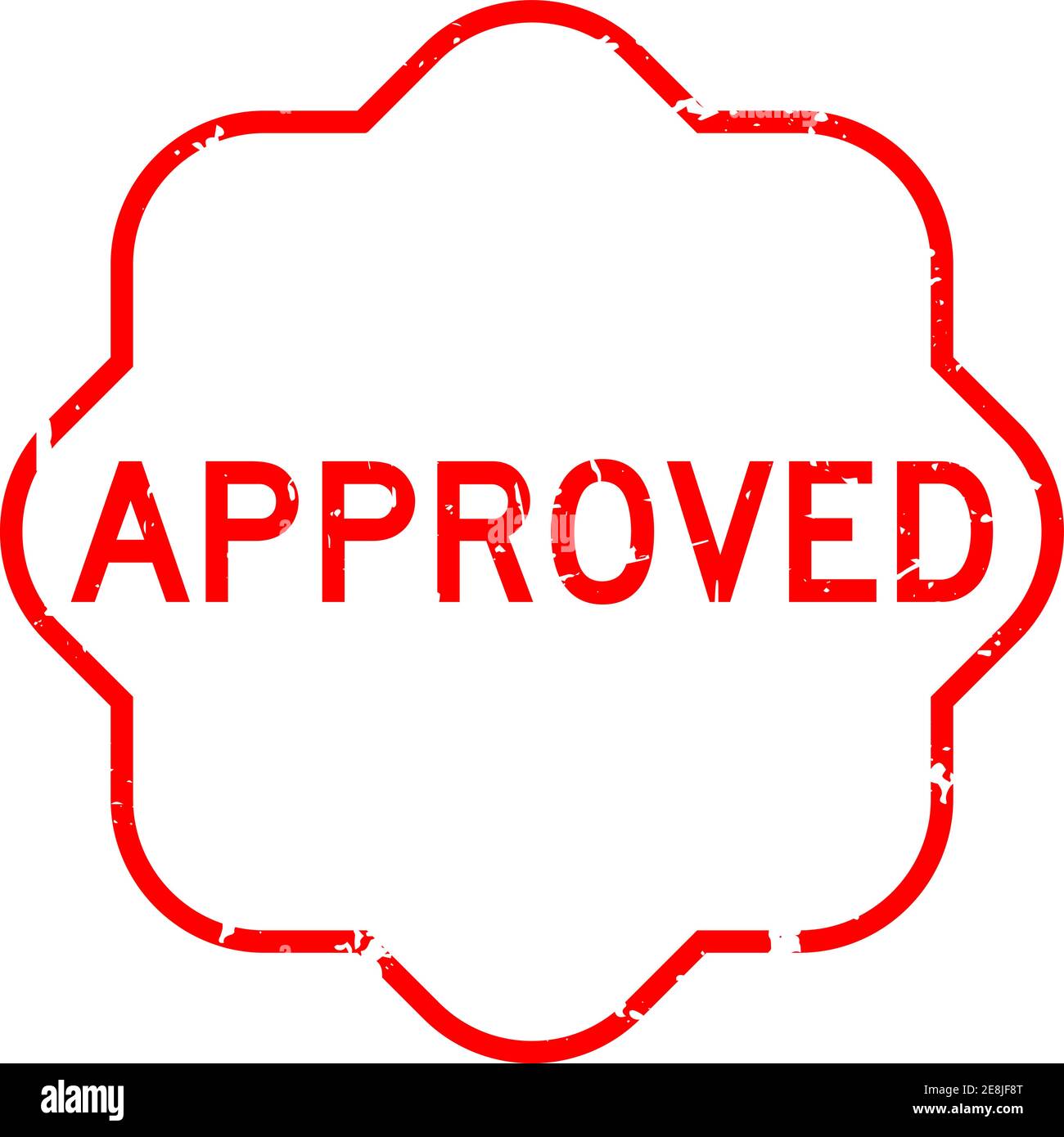 Grunge red approved word rubber seal stamp on white background Stock ...