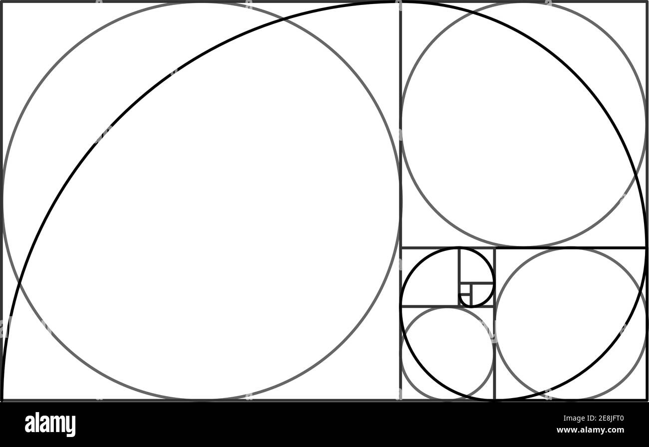 Minimalistic style design. Golden ratio. Geometric shapes. Circles in ...