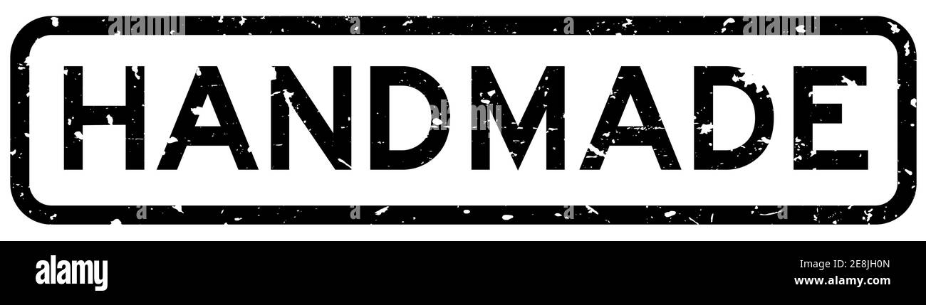 Grunge black handmade word square rubber seal stamp on white background ...