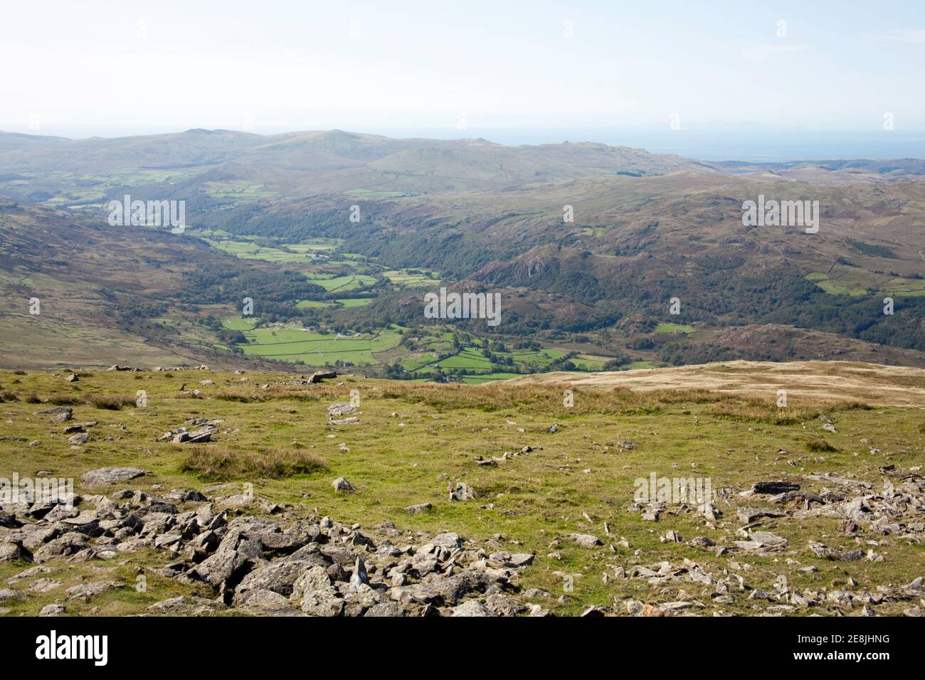 Dunnerdale and Ulpha Fell viewed from the summit of Dow Crag Coniston ...