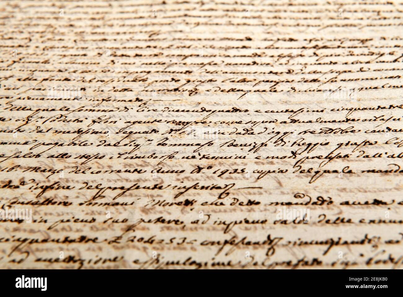 Ancient manuscript of 1700 century written in ink and goose pen in ...