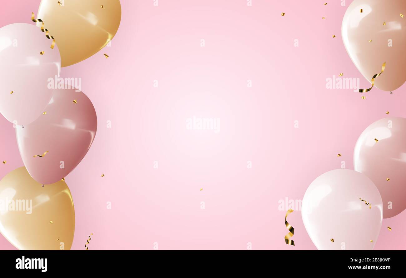 Realistic 3d balloon background for party, holiday, birthday, promotion ...