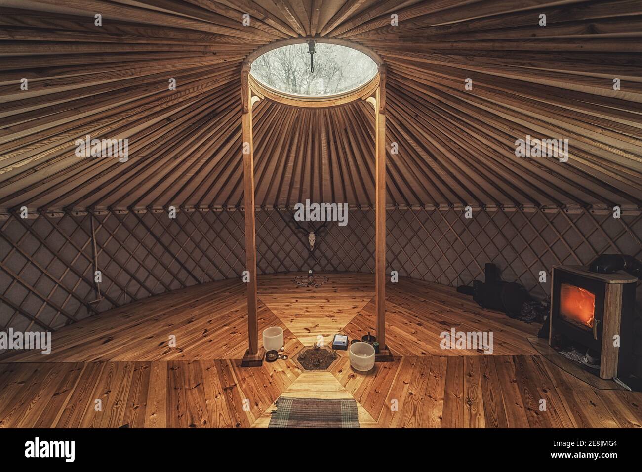 ceremonial yurt made of deer skulls and crystals Stock Photo - Alamy