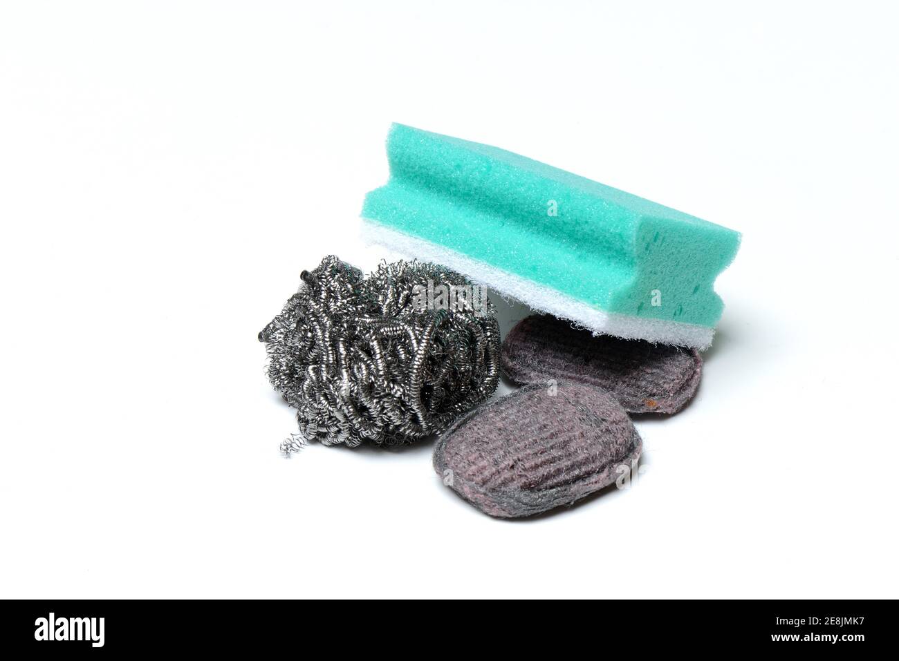 Steel chips, steel wool and scouring sponge, cleaning sponge Stock ...