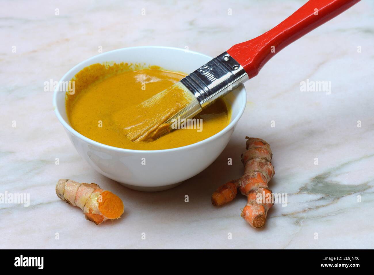 Turmeric paste in shell and turmeric root, turmeric longa, turmeric ...