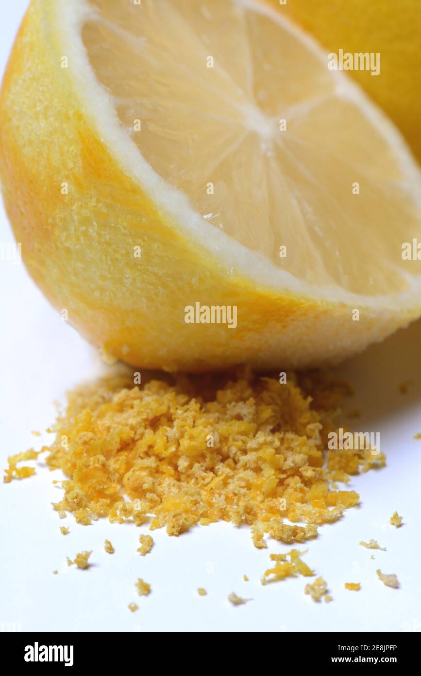 Lemon, lemon zest and half lemon, lemon peel, lemon zest, lemon grated ...