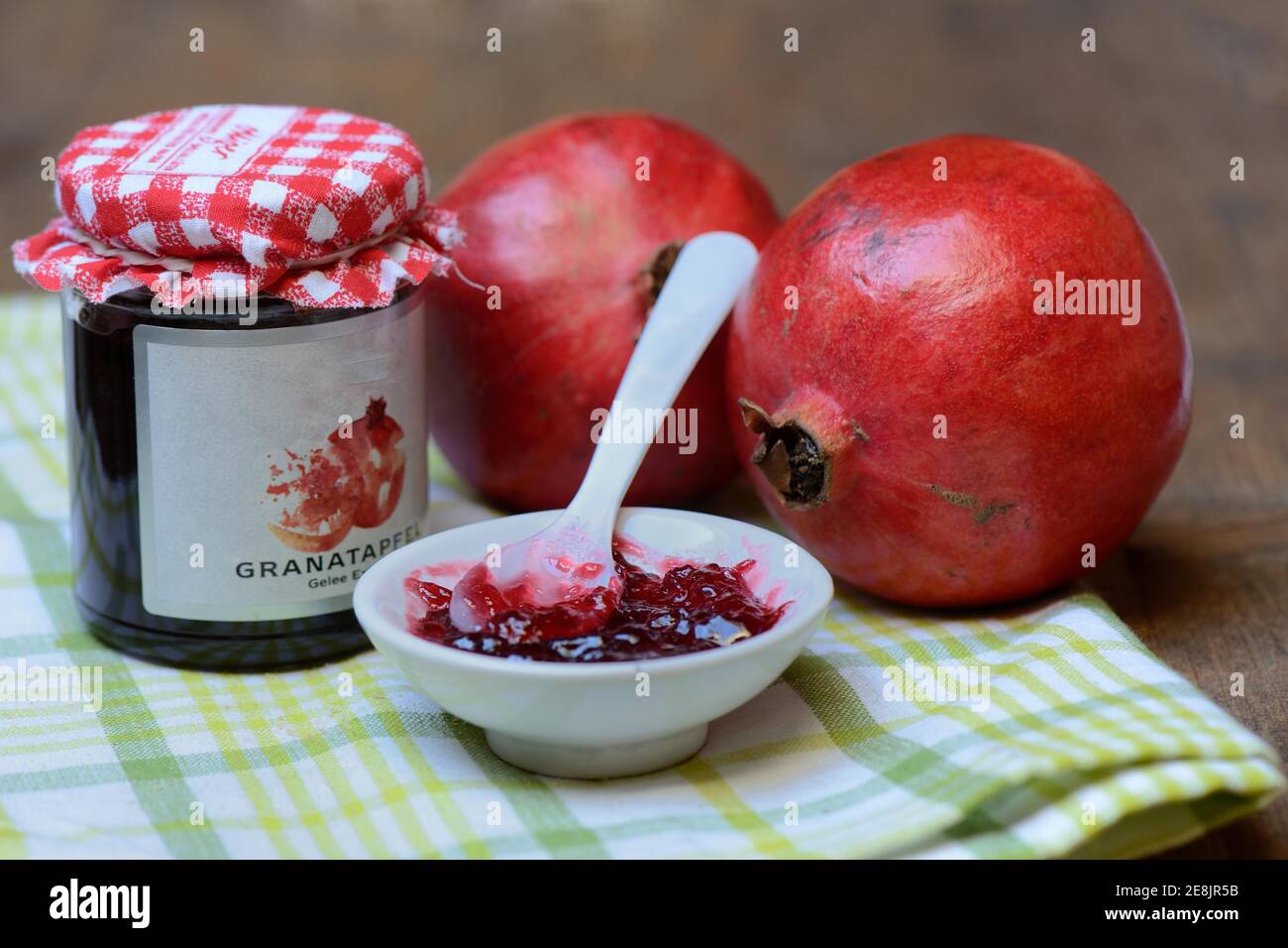 Pomegranate jelly in shell, pomegranates, Punica granatum Stock Photo ...