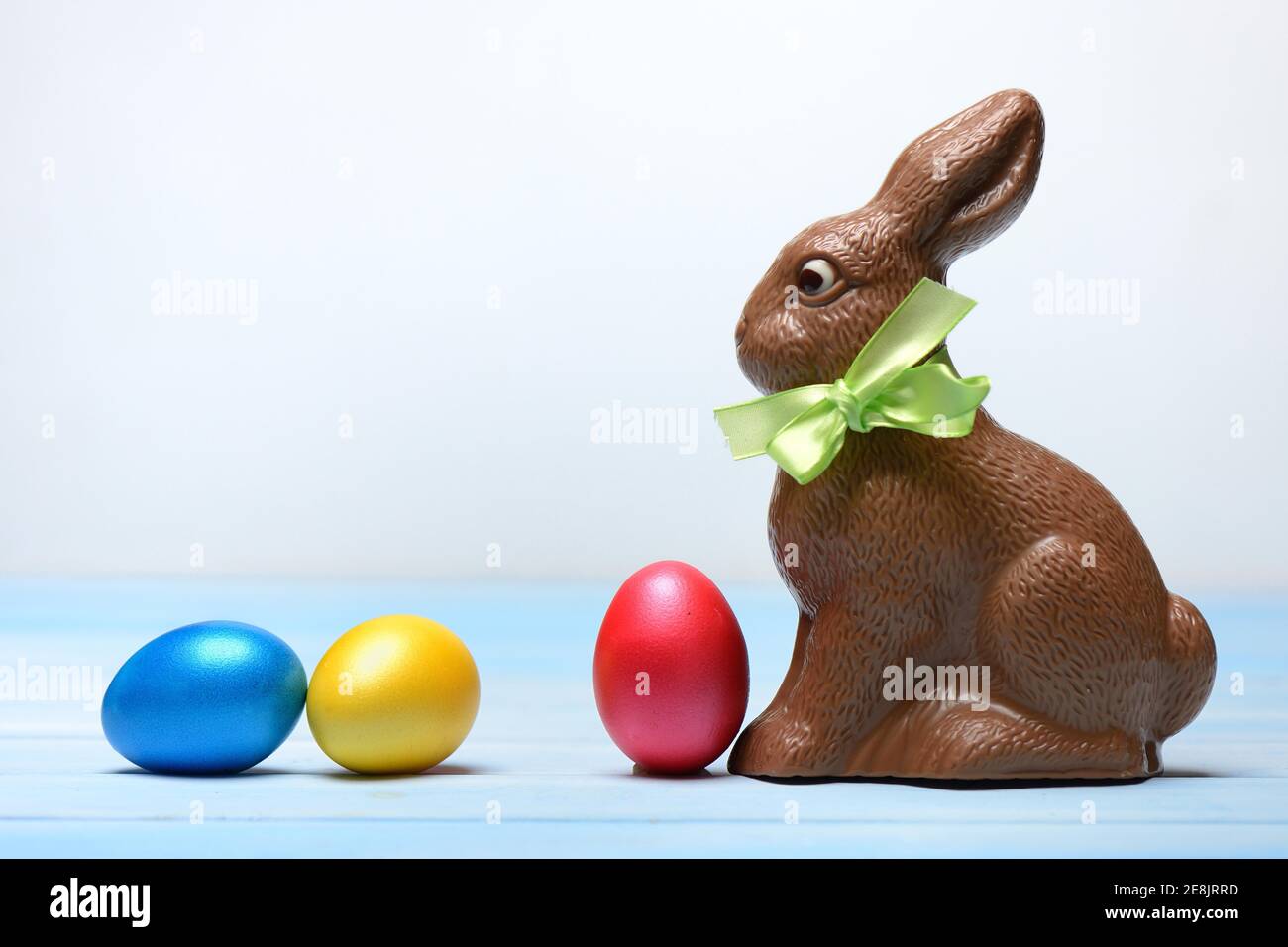 Chocolate Easter bunny and Easter eggs, chocolate bunny Stock Photo - Alamy