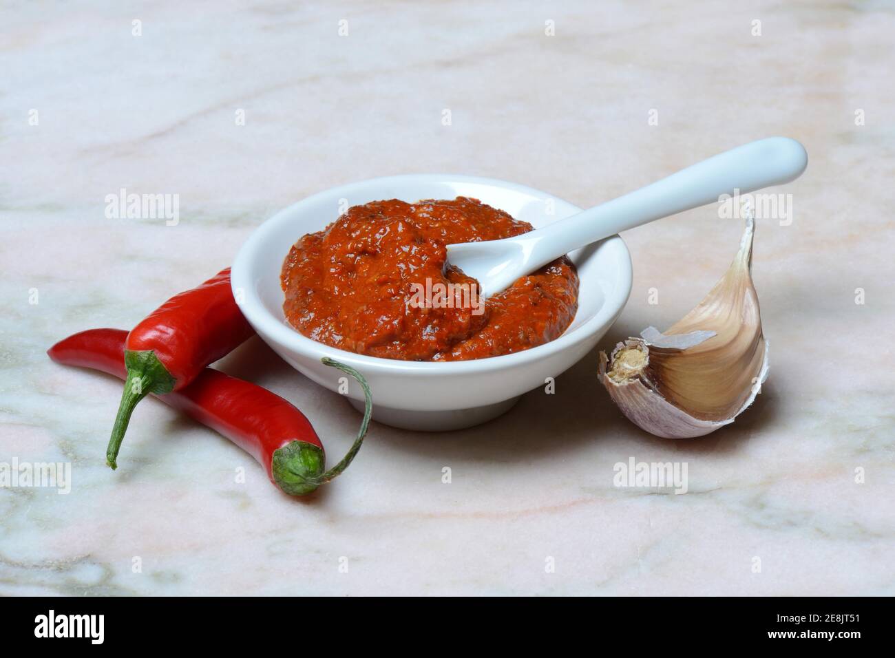 Harissa, spice paste from chili, garlic, garlic clove Stock Photo - Alamy