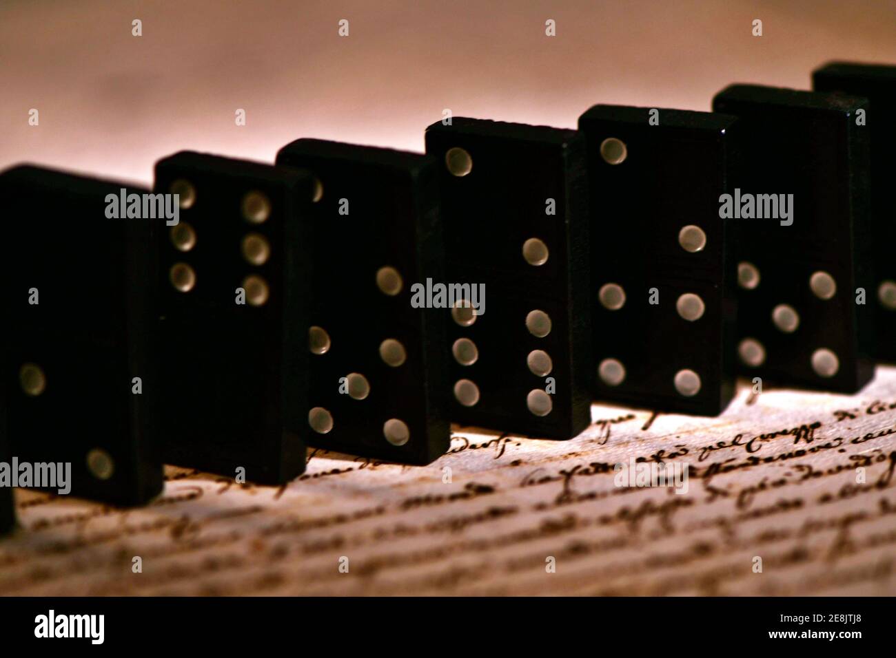 Domino game pieces over white hi-res stock photography and images - Alamy