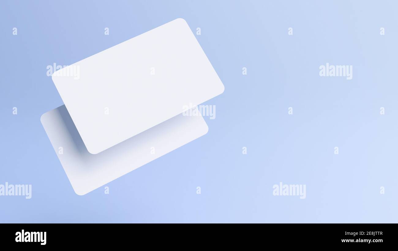 Rounded corners business cards mock up for design template. Blank ...