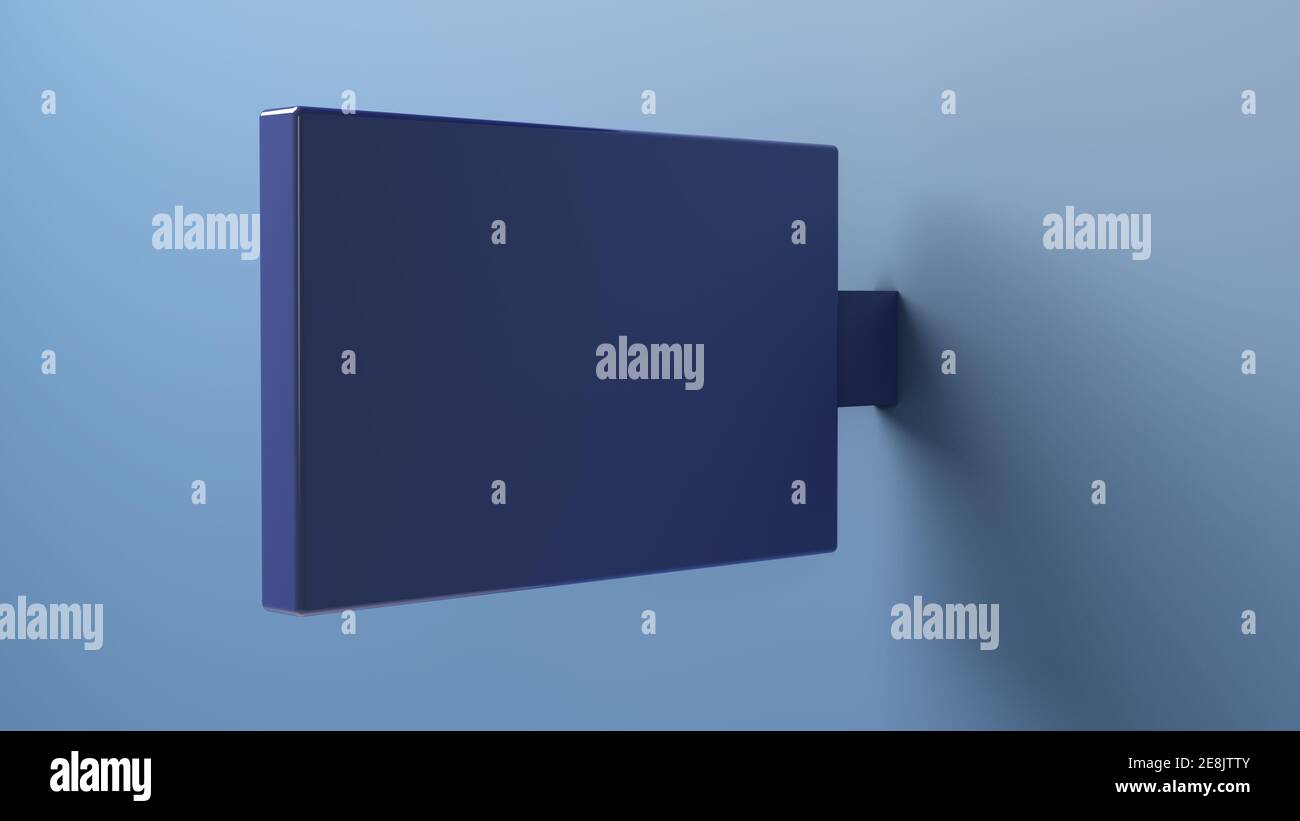 Modern commercial signboard mockup on a wall for branding design in 3D ...