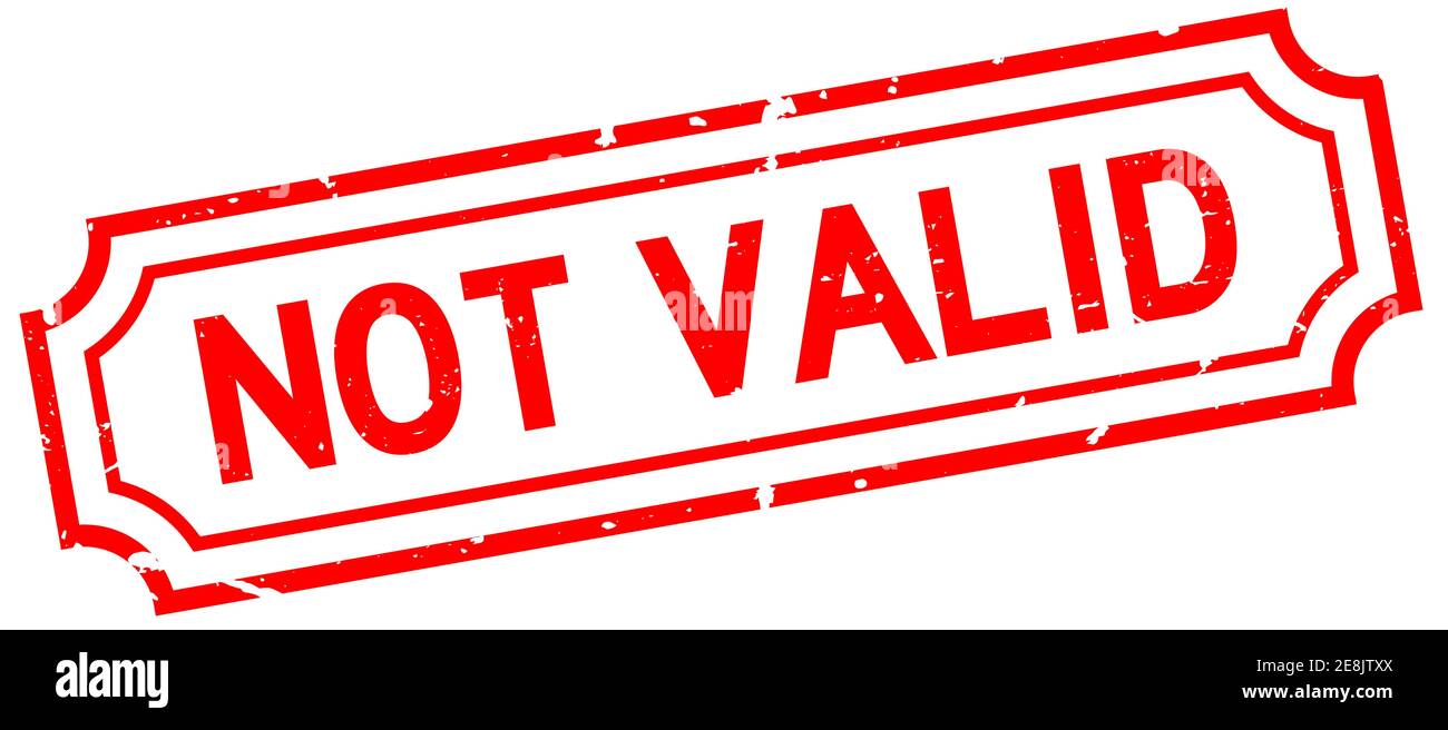 Grunge red not valid word square rubber seal stamp on white background Stock Vector Image & Art ...