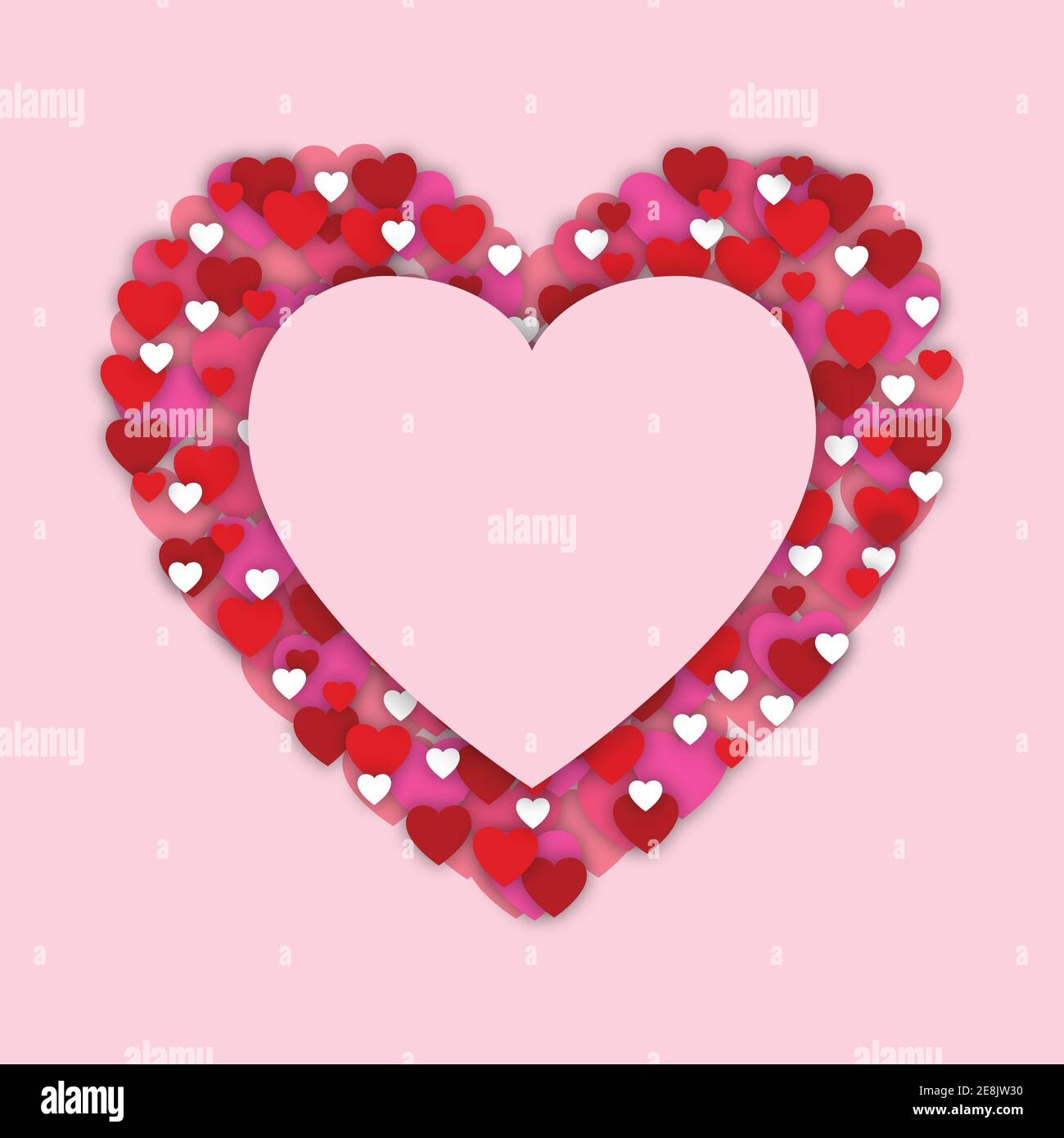 Valentines Day Composition Of Small Hearts In Heart Shape Love