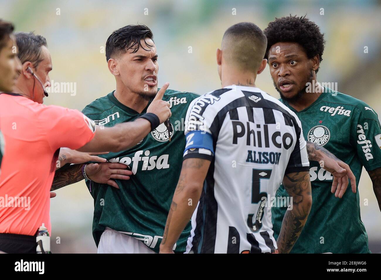 Libertadores Cup, Final, Palmeiras versus Santos; Gustavo Gómez, Luiz ...