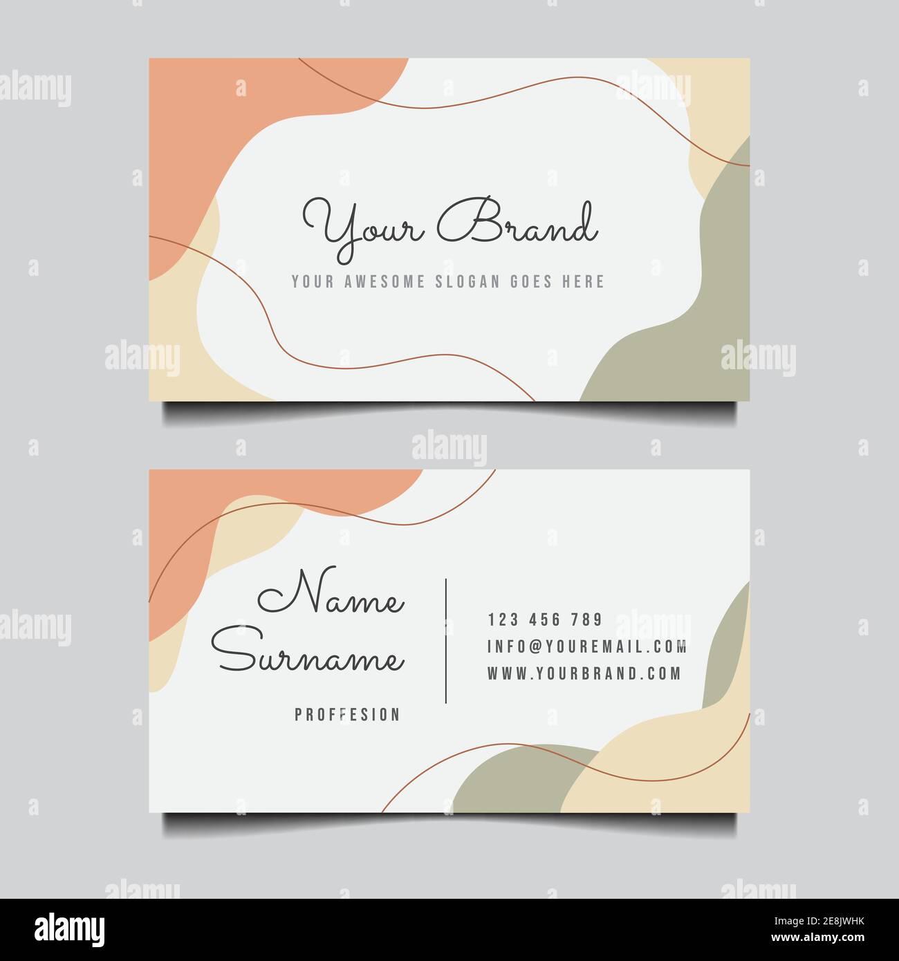 Business card template with pastel color vector Stock Vector Image ...