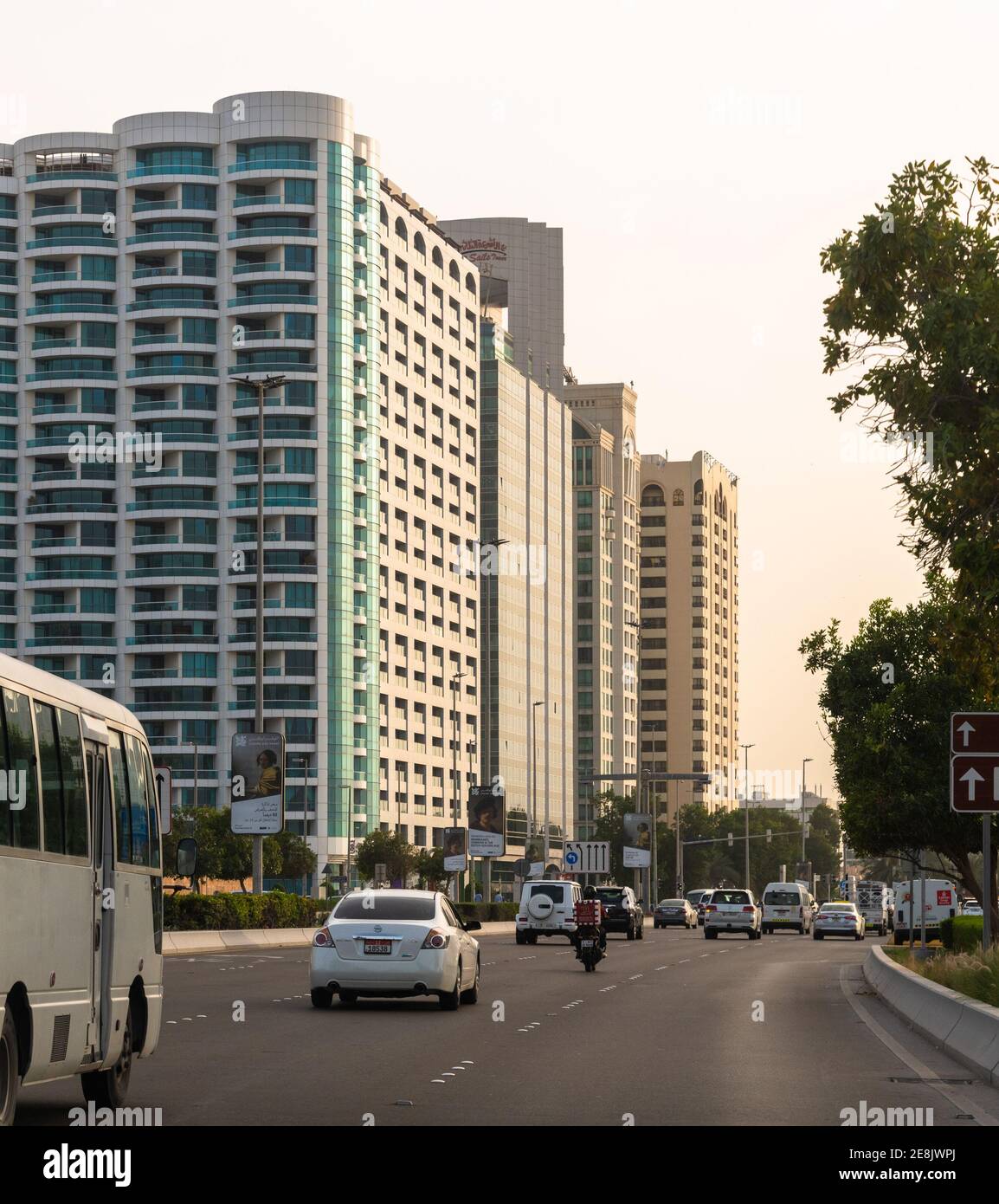 Abu Dhabi, UAE - March 31. 2019. The Sultan Bin Zayed The First street ...