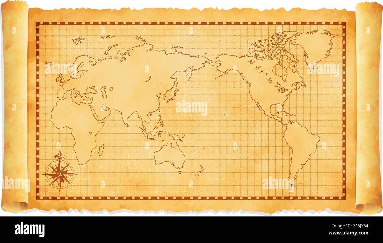 Old vintage world map vector illustration Stock Vector Image & Art - Alamy