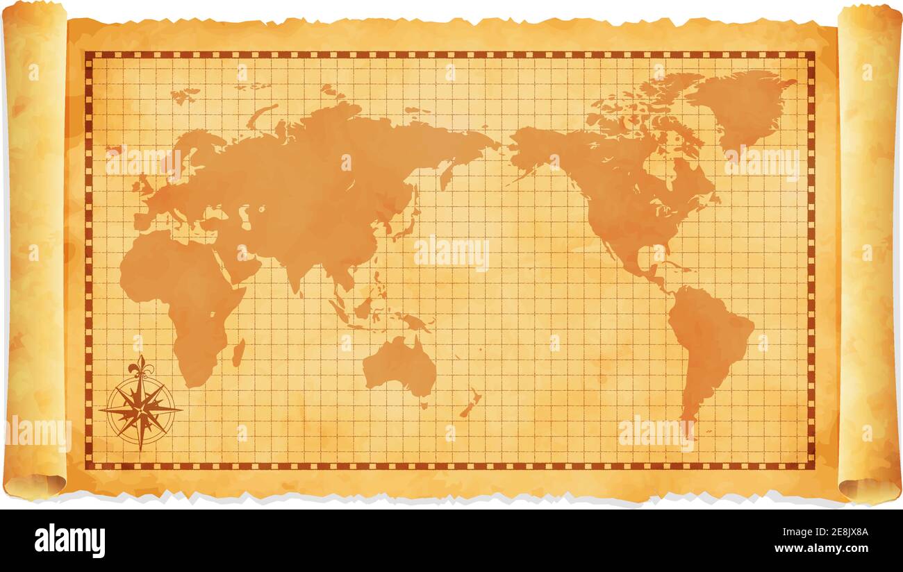 Old vintage world map vector illustration Stock Vector Image & Art - Alamy