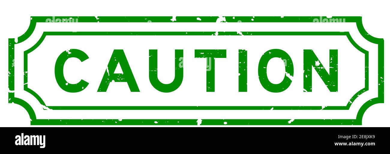 Grunge green caution word rubber seal stamp on white background Stock Vector Image & Art - Alamy