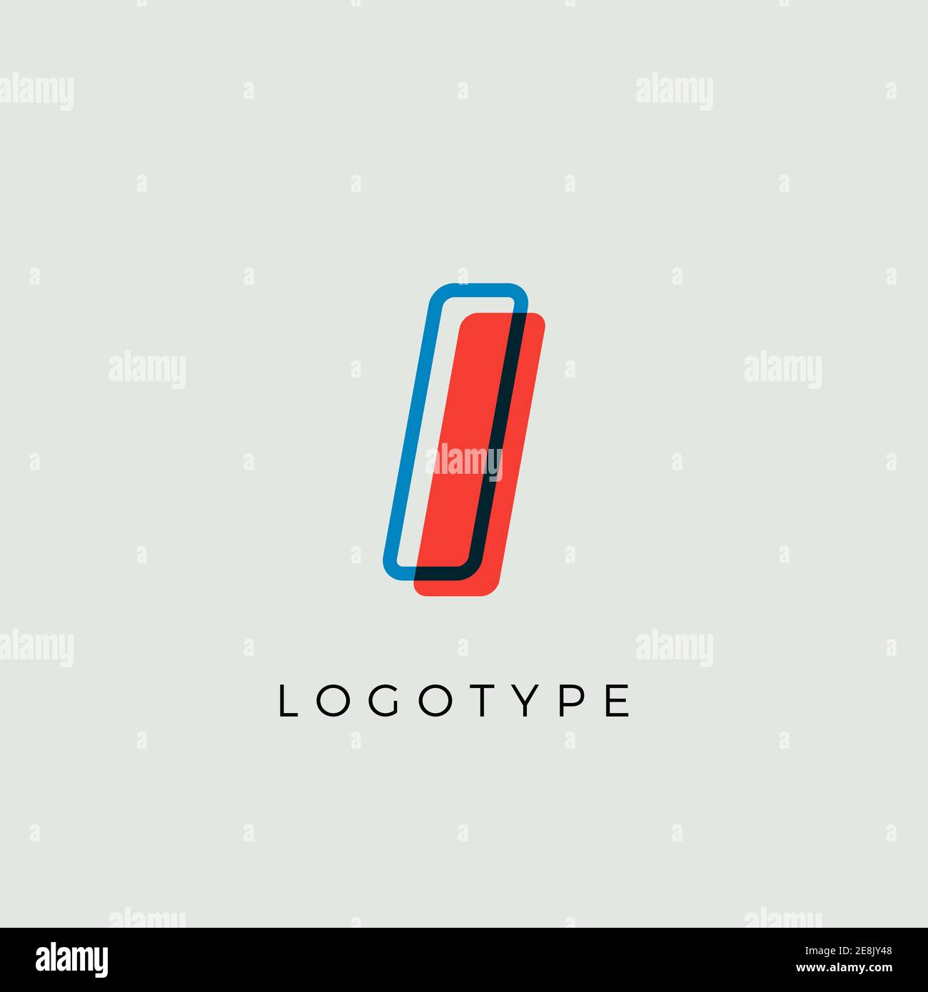 Stunning Letter I with 3d color contour, minimalist letter graphic for ...