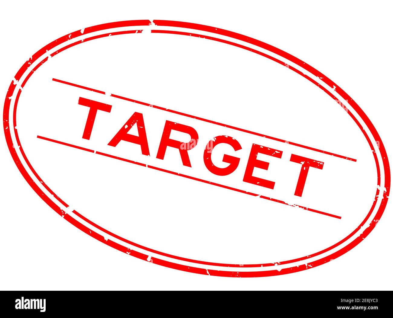 Grunge red target word oval rubber seal stamp on white background Stock ...