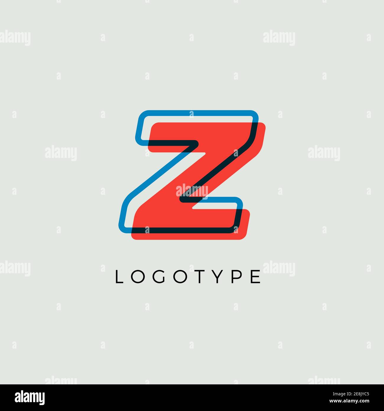 Stunning Letter Z with 3d color contour, minimalist letter graphic for ...