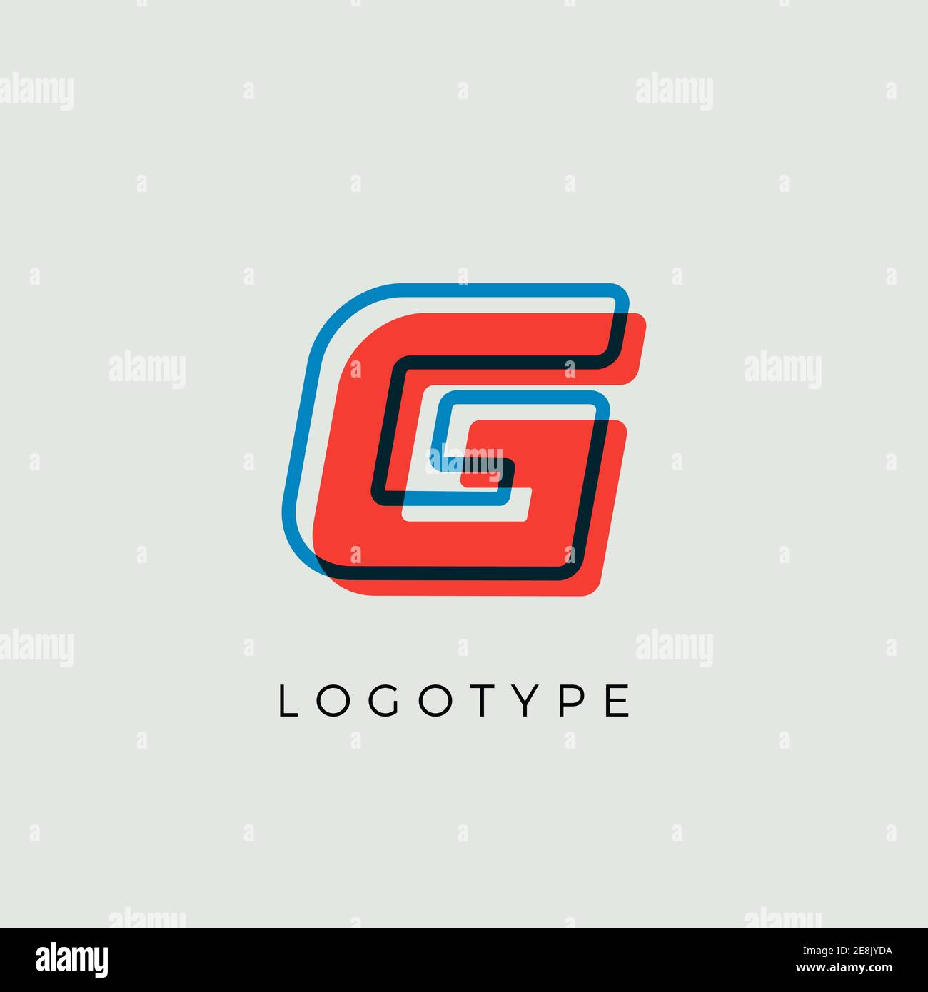 Stunning Letter G with 3d color contour, minimalist letter graphic for ...