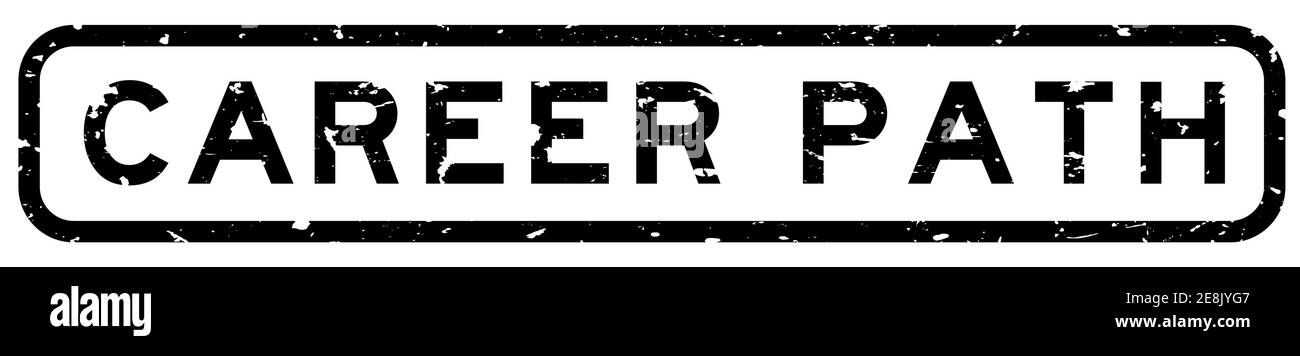 Grunge black career path word square rubber seal stamp on white ...