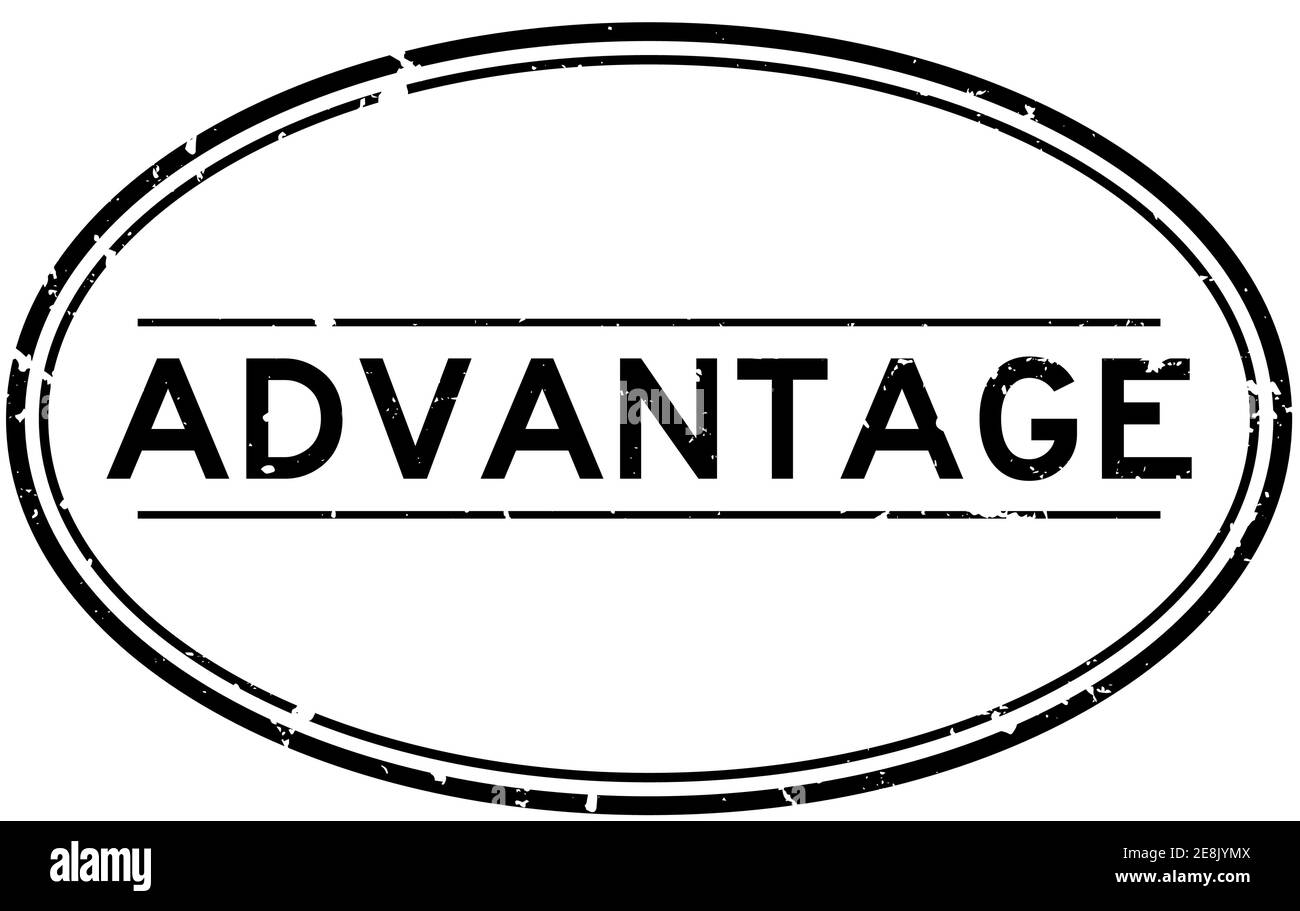 Grunge black advantage word oval rubber seal stamp on white background ...