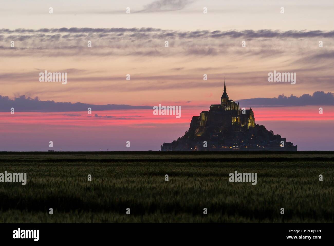 Mont Saint Michel at sunset in Normandy, France Stock Photo - Alamy