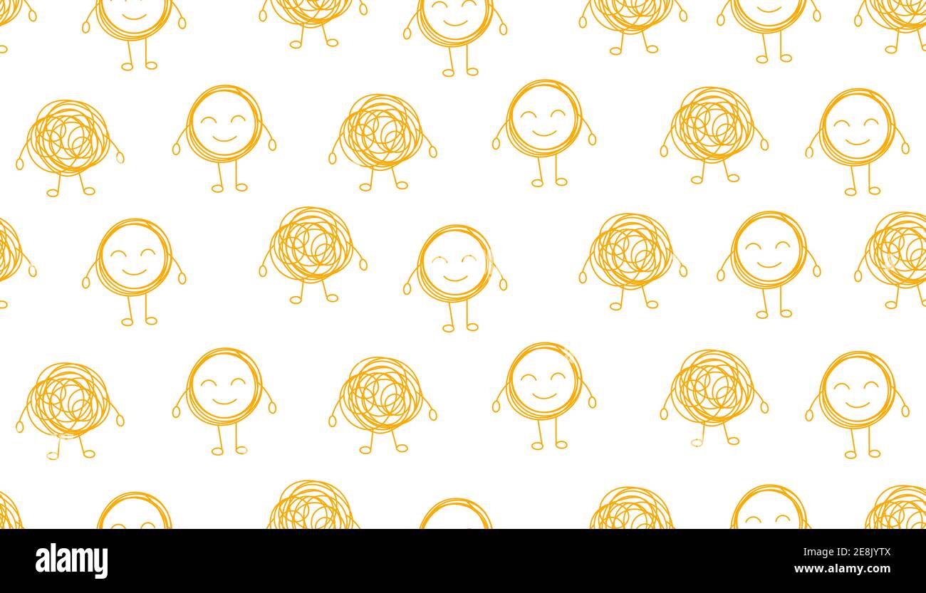 Therapy, psychology seamless pattern with doodle characters. Web ...