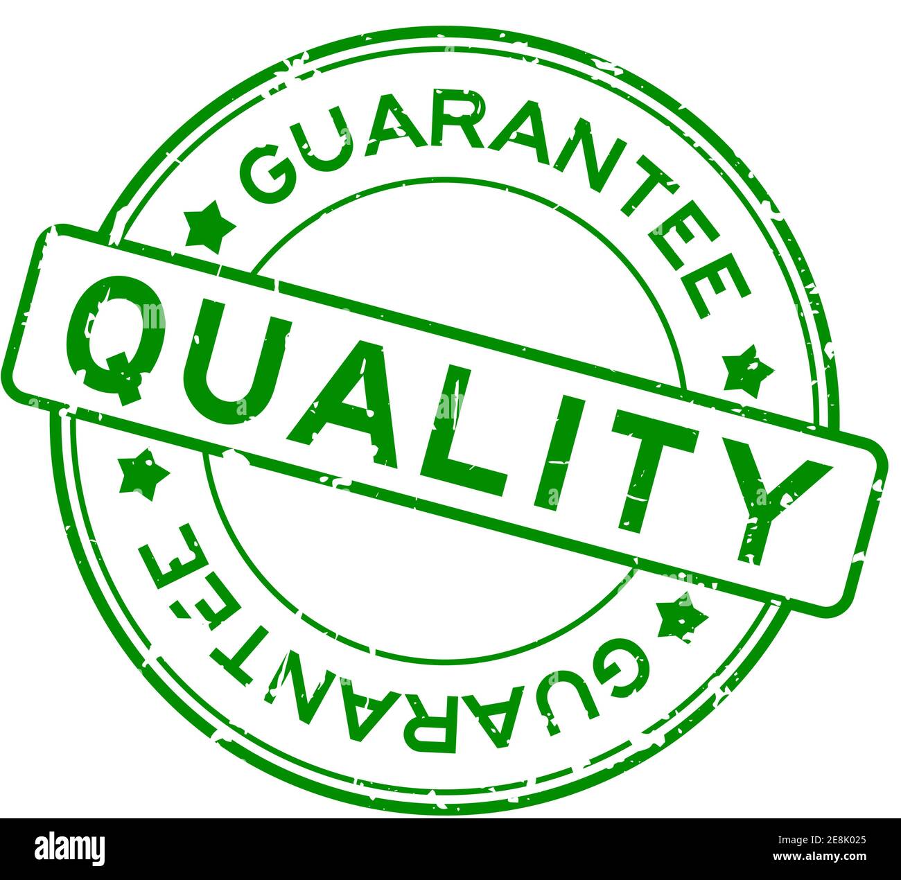 Grunge green quality guarantee word round rubber seal stamp on white background Stock Vector ...