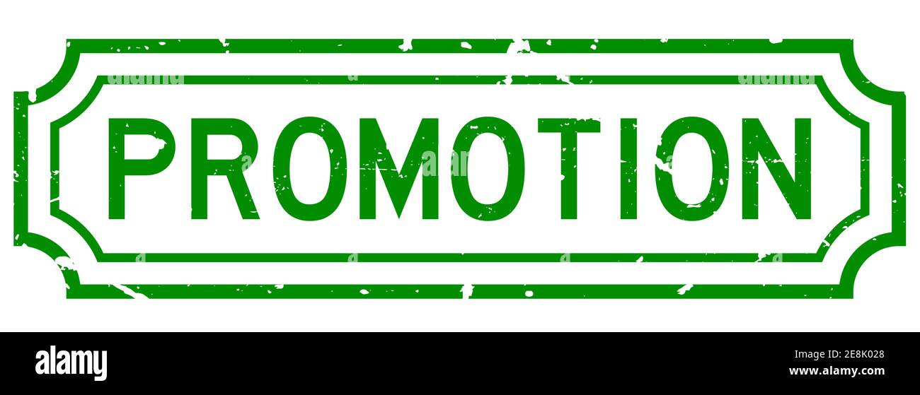 Grunge green promotion word rubber business seal stamp on white ...
