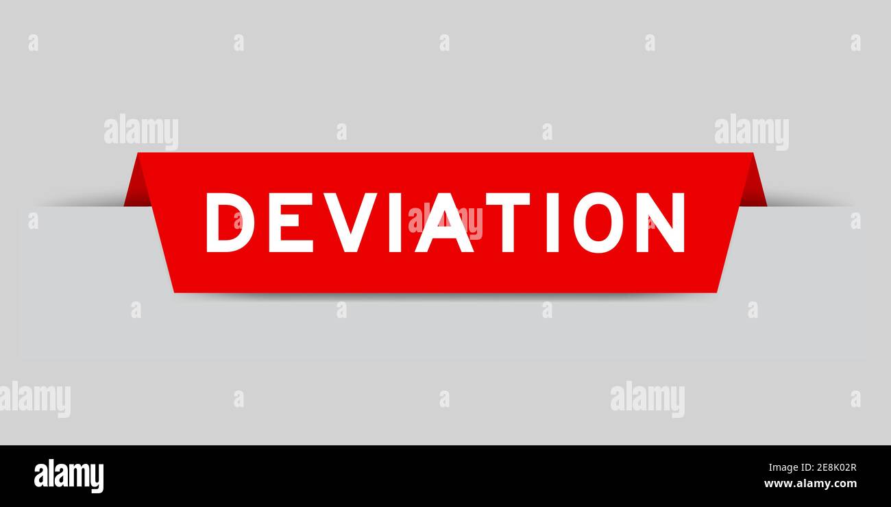 Red color inserted label with word deviation on gray background Stock ...
