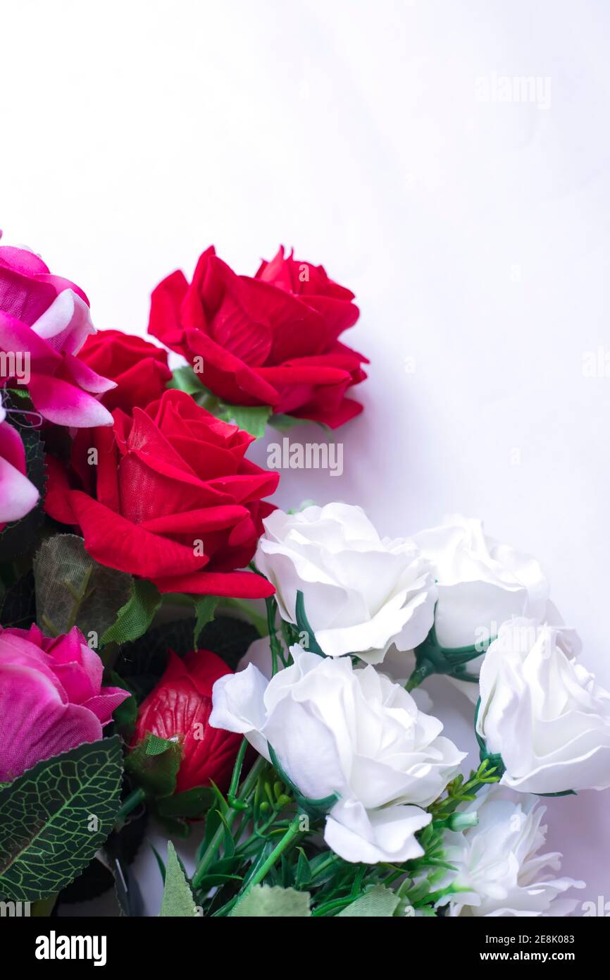 Beautiful White And Red Roses