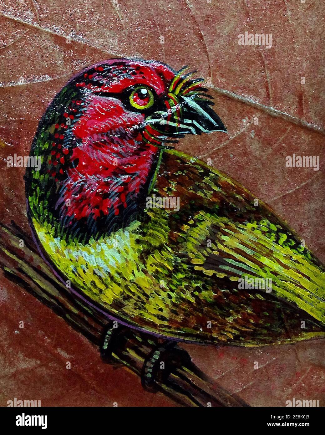 Art ,painting ,Acrylic color, Smiling ,cute bird Stock Photo - Alamy