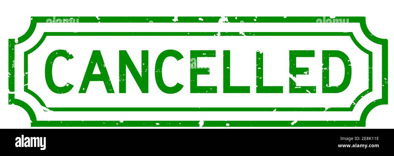 Grunge green cancelled word rubber seal stamp on white background Stock Vector Image & Art - Alamy