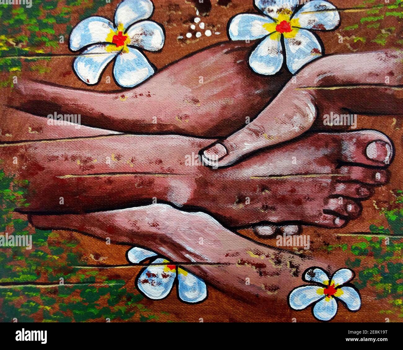 Art ,painting ,oil color ,Spa ,Massage ,From Thailand Stock Photo - Alamy