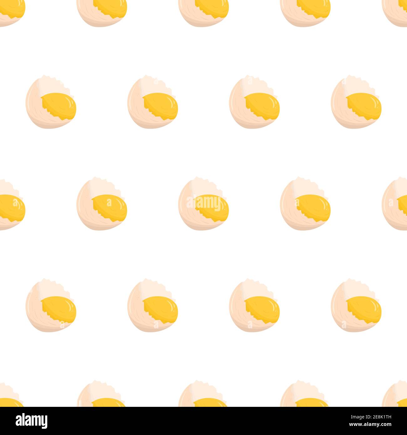 Egg yellow seamless pattern. White background. Cartoon vector ...