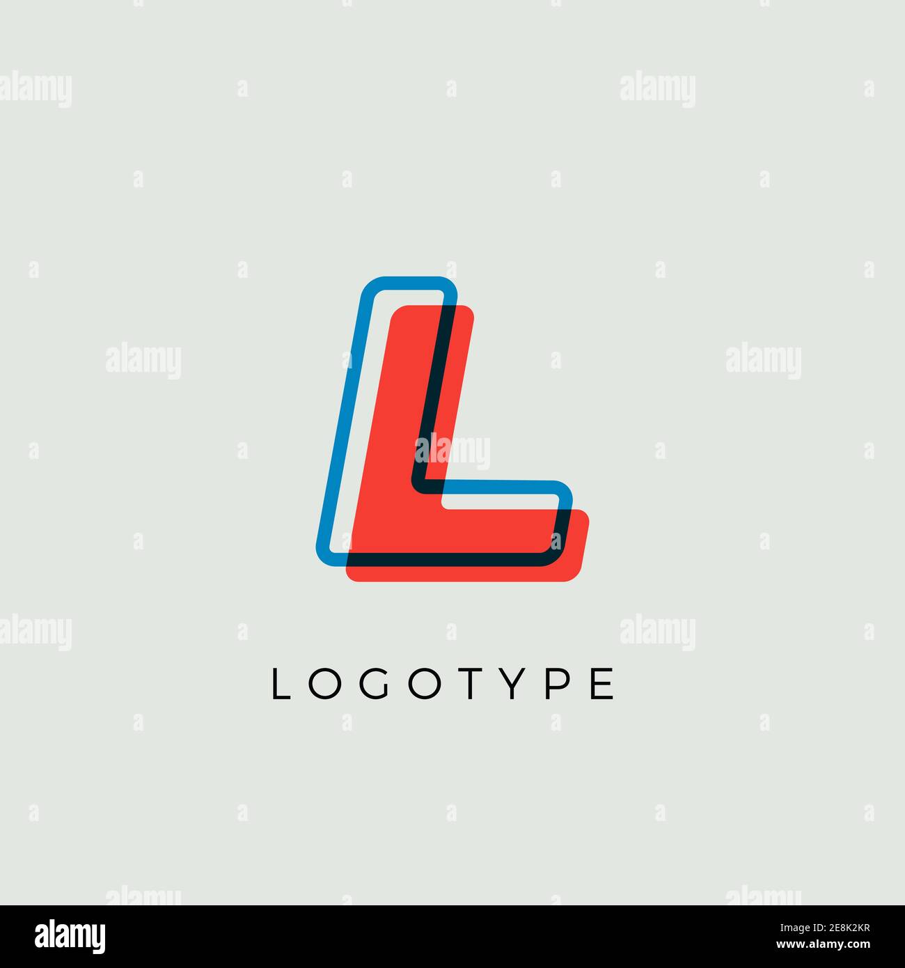 Stunning Letter L with 3d color contour, minimalist letter graphic for ...