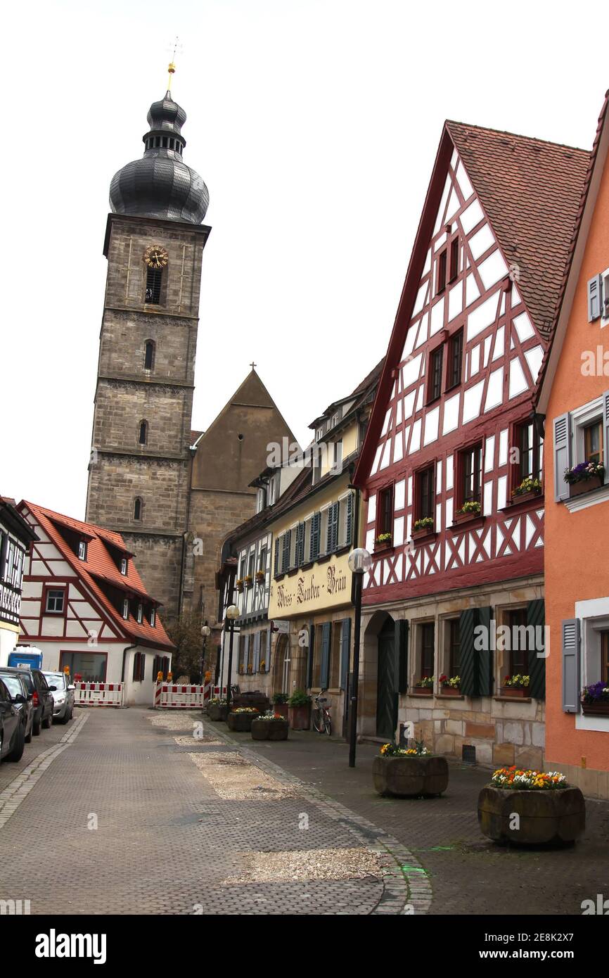 Traditional German houses of the Old Town, Forchheim, Bavaria Stock ...