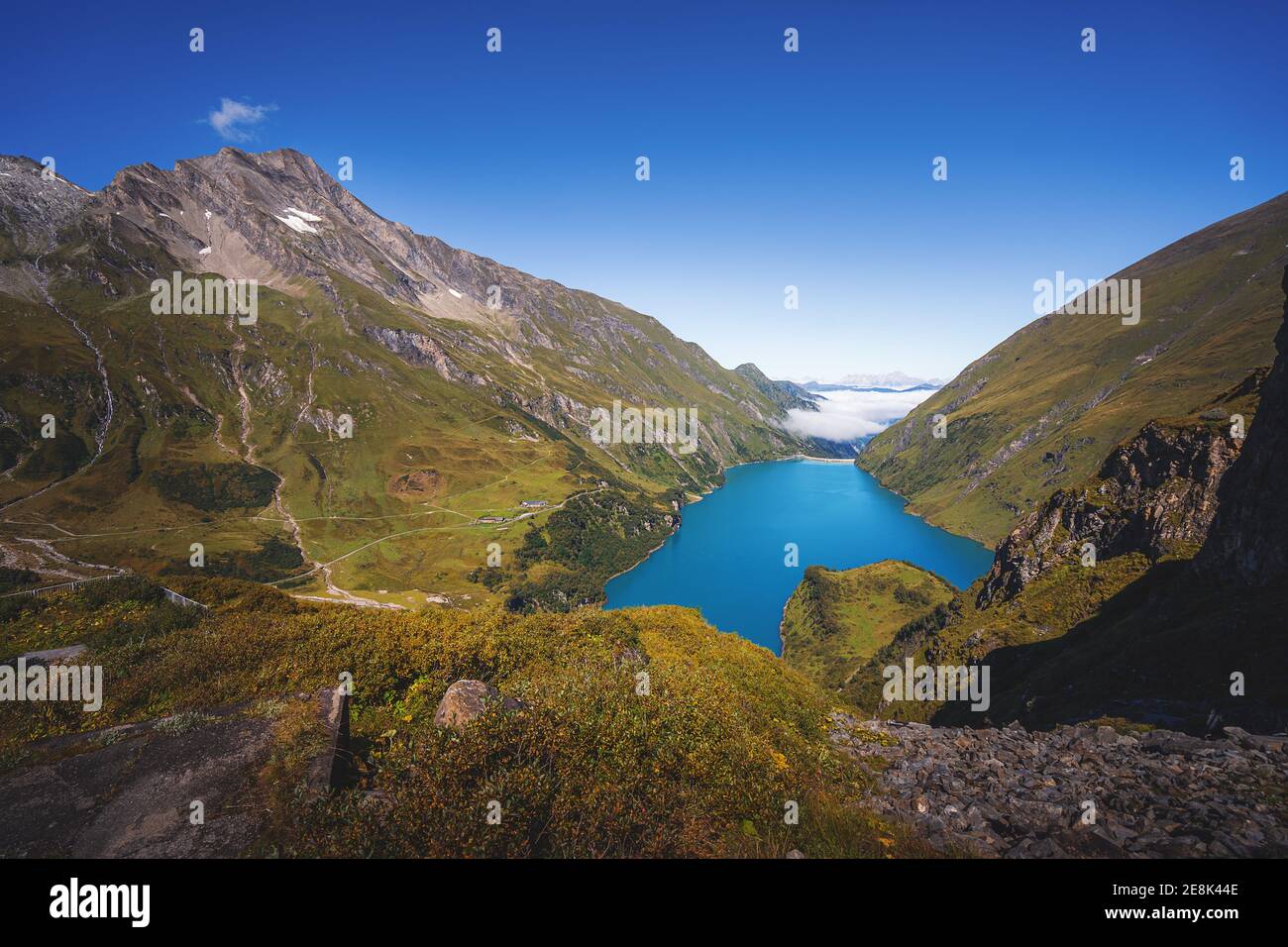 Beautiful view of dam At Mooserboden Lake in Austria Stock Photo - Alamy